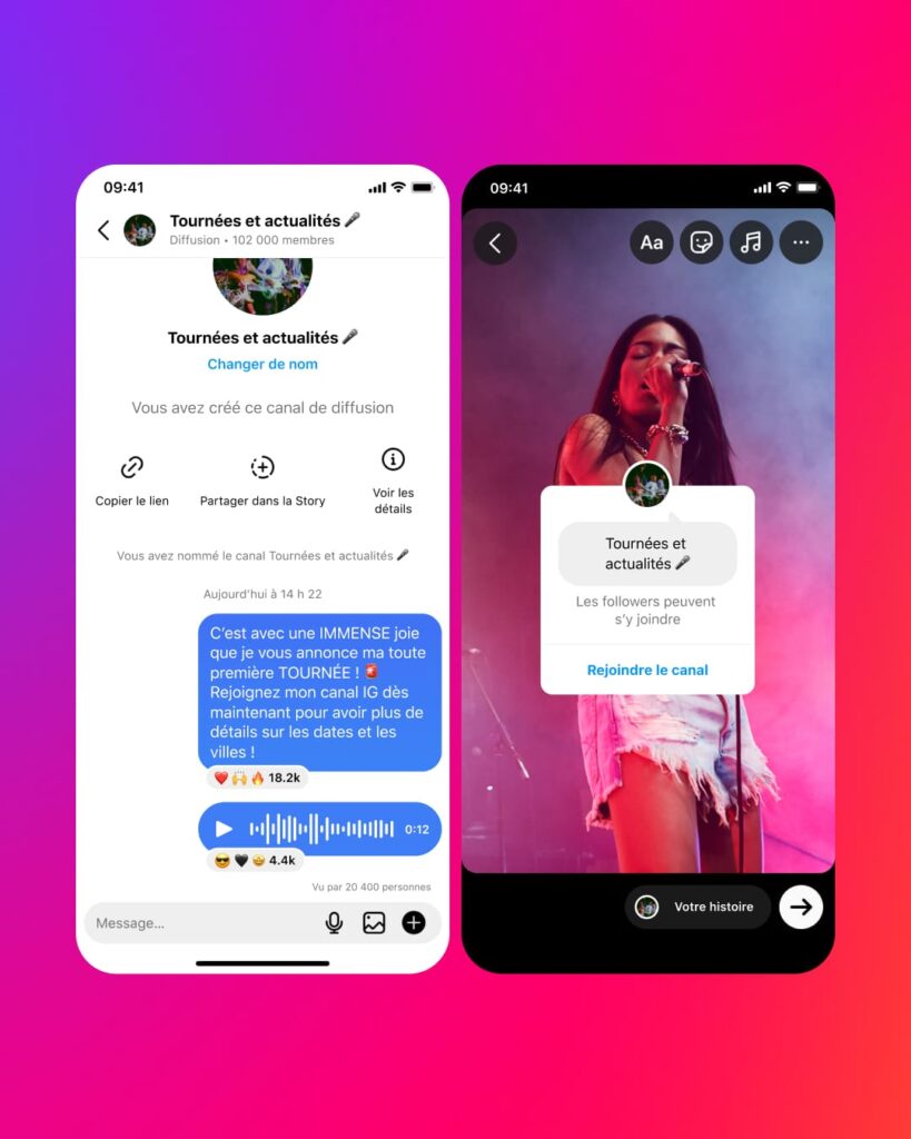 Déploiement imminent des canaux de diffusion Instagram pour les créateurs