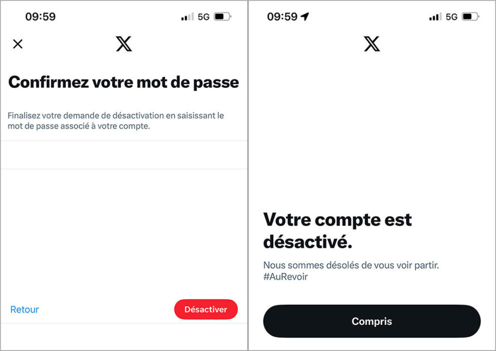 Comment désactiver ou supprimer son compte X